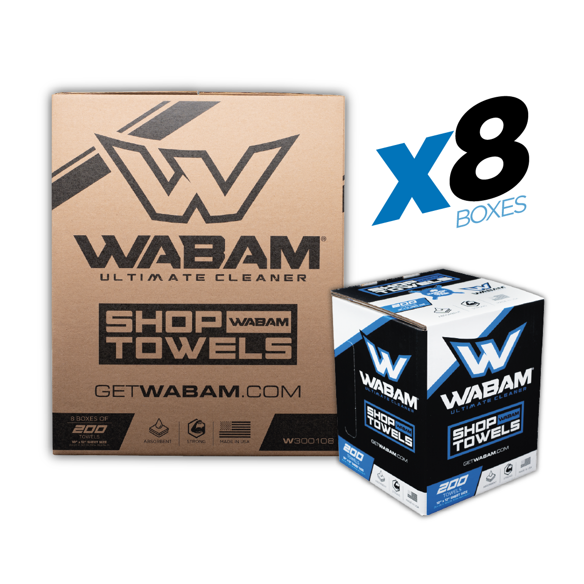 200CT SHOP TOWELS (8 BOXES) – WABAM